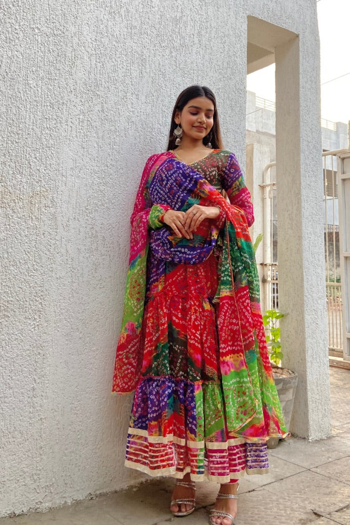 Satrangi Bandhani Anarkali Set – Mirayaz